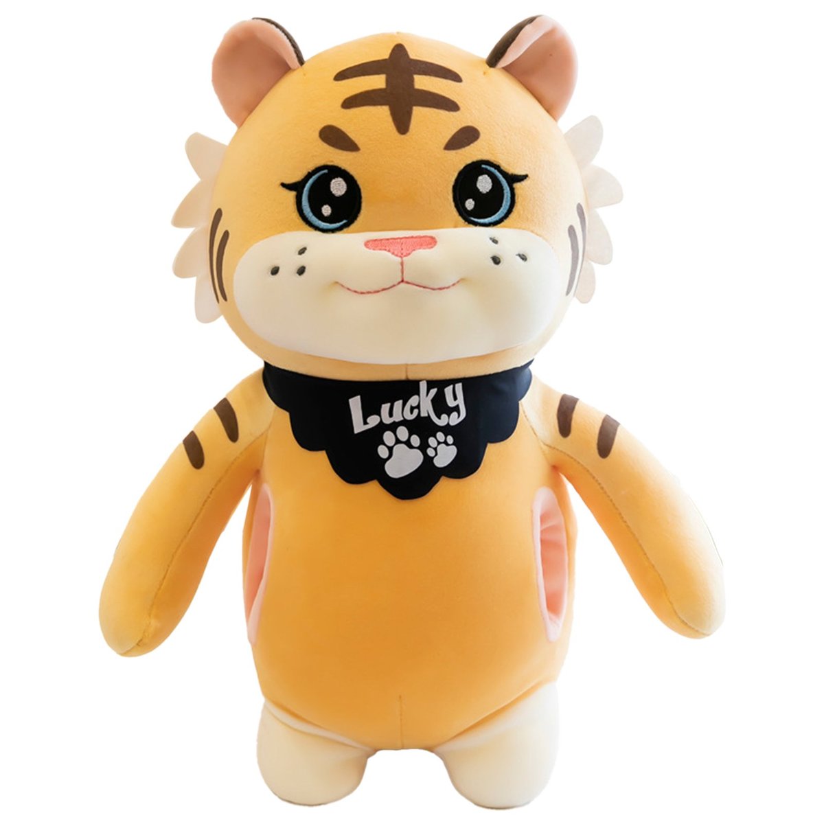 PLUSZOWY TYGRYSEK MASKOTKA ''LUCKY'' Z KIESZONKAMI 70 CM - Mandaryna ...