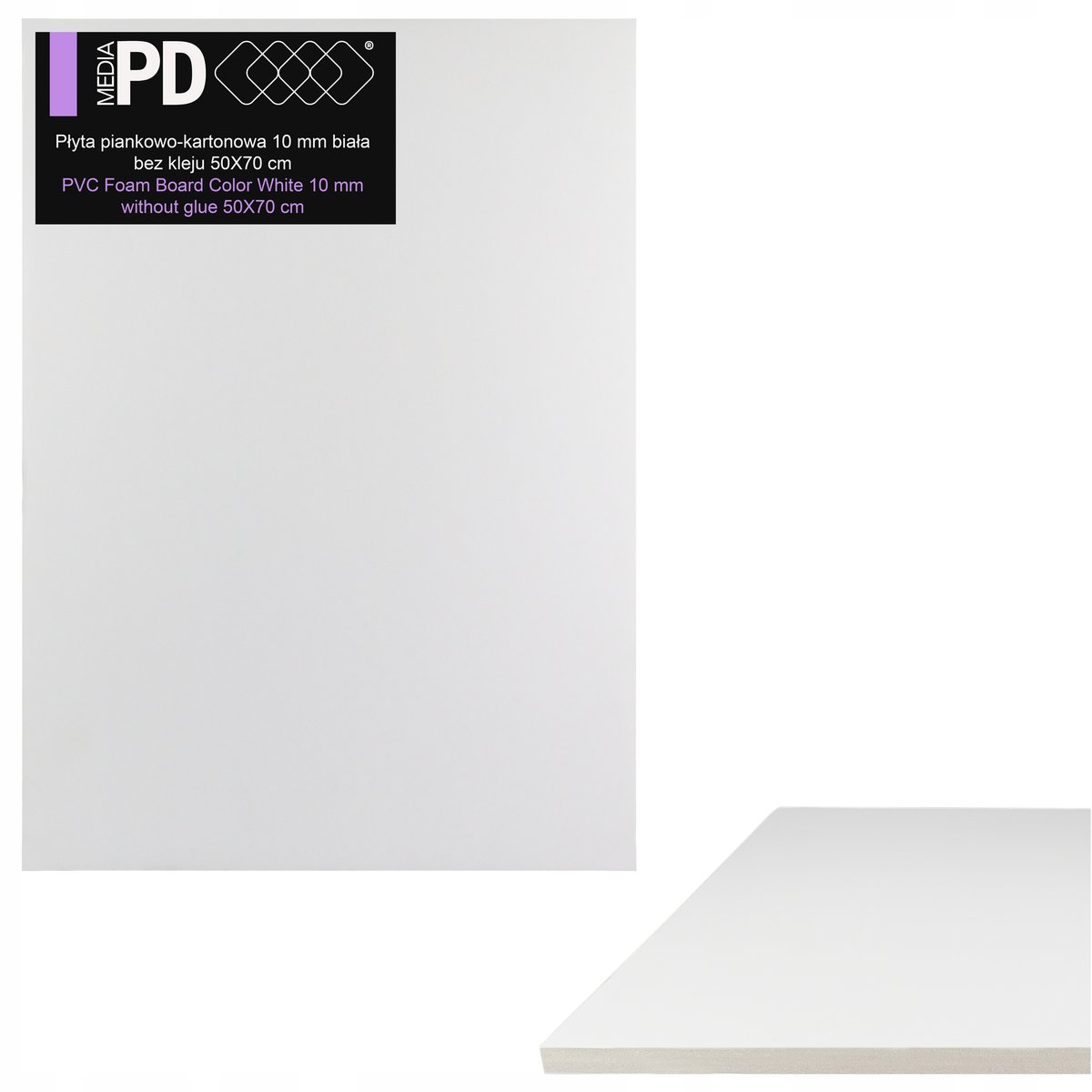 Płyta Piankowa PVC 50x70cm 10mm PiankowoKartonowa Foamboard Biała Bez ...