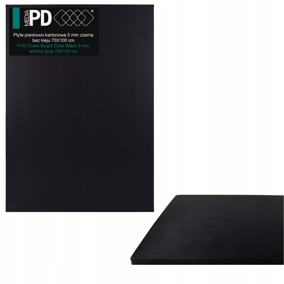 Płyta Piankowa PVC 70x100cm 5mm PiankowoKartonowa Foamboard Czarna B1 0 ...