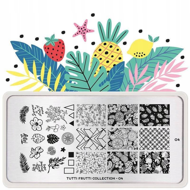 Płytka Blaszka do Stempli do paznokci MoYou London Tutti Frutti 04 ...
