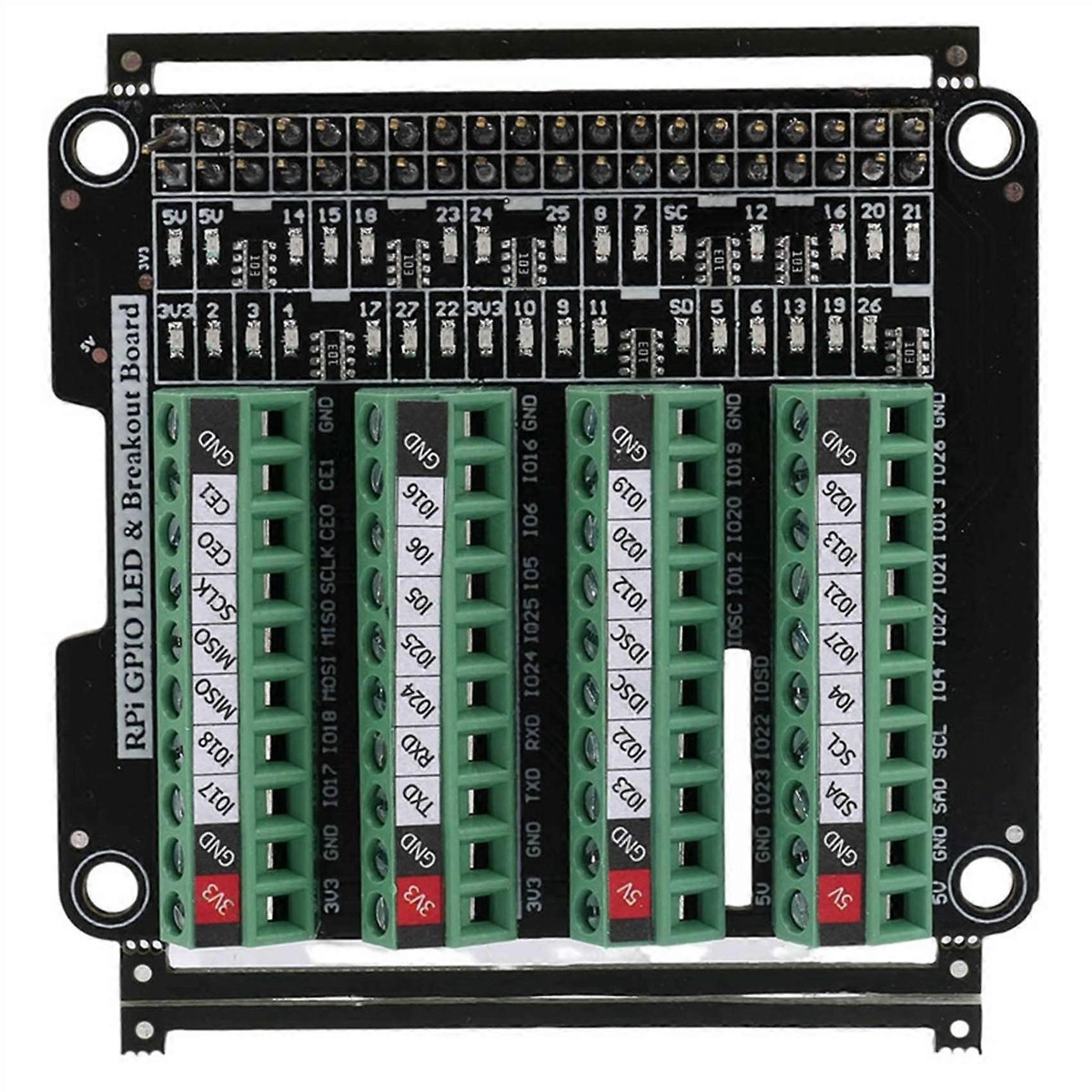 Płytka rozgałęźna bloku zacisków LED GPIO dla Raspberry Pi A+ 3A+ B+ 2B ...