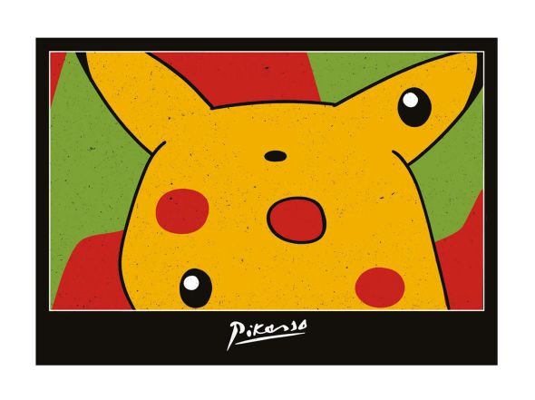 Pocztówka A6 Threadless Zdziwiony Pikachu Pablo Pikasso 14,8x10,5 cm ...