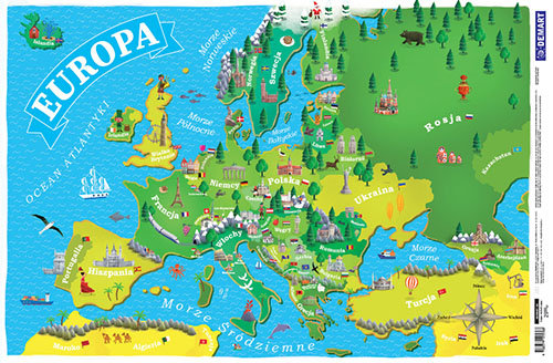 Podkładka. Mapa Europy dla dzieci - Opracowanie zbiorowe | Książka w Empik