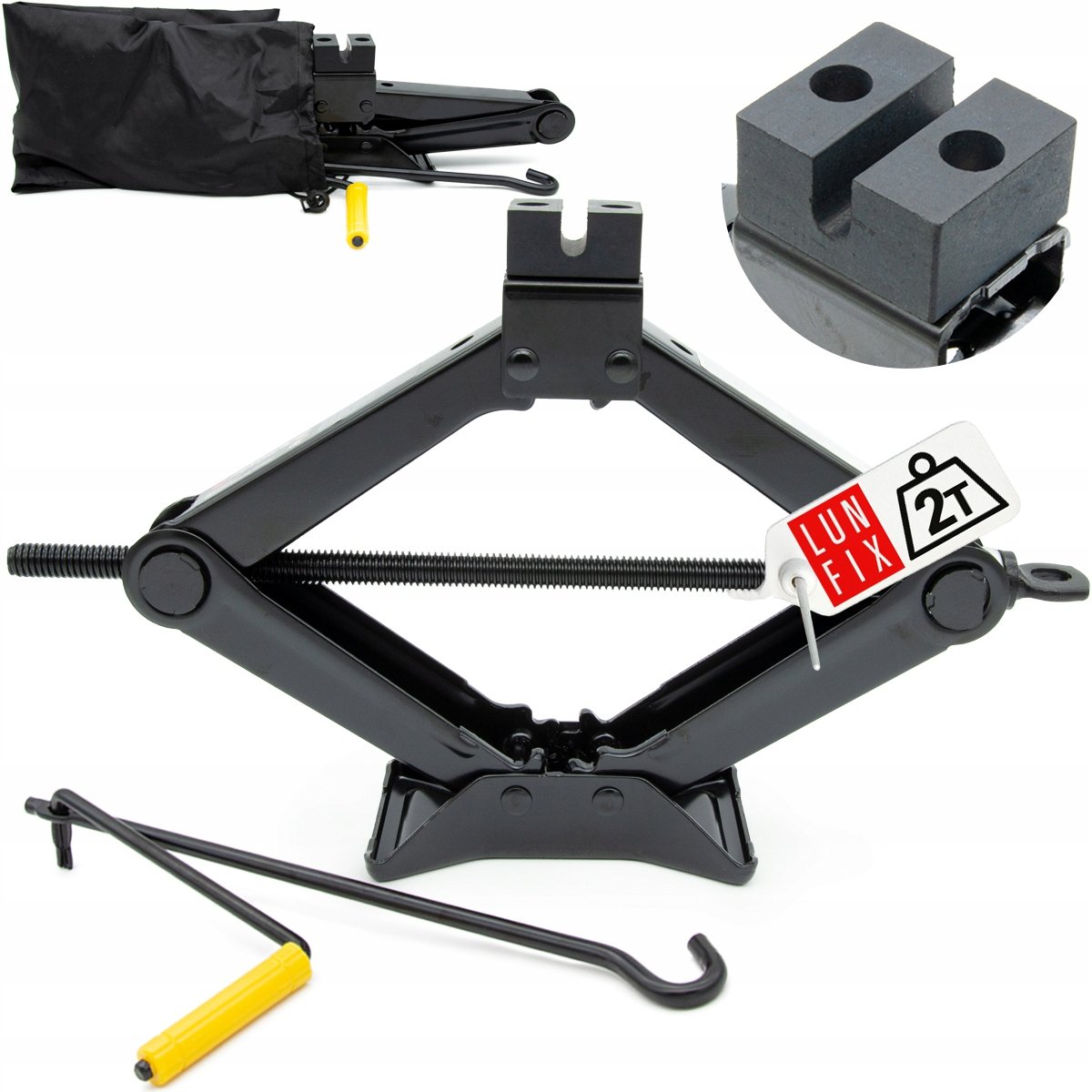 Podnośnik lewarek samochodowy trapezowy 2t + podkładka i pokrowiec ...