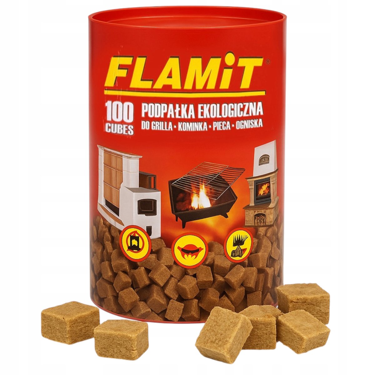 Podpałka Ekologiczna Do Kominka 100 Kostek Flamit Rozpałka Do Pieca ...