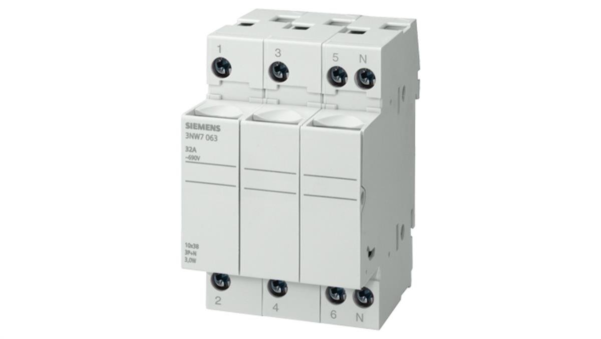 Podstawa bezpiecznikowa do wkĺ‚. Cylindrycznych 10x38mm 32a 3p 3nw7033 ...