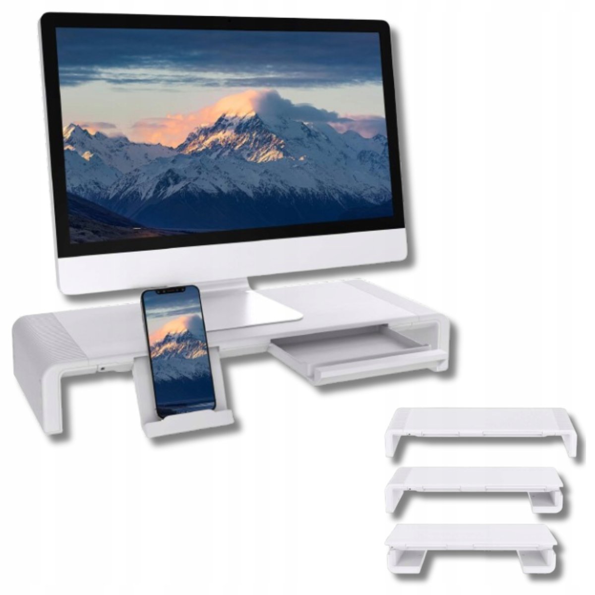 Podstawka Pod Monitor Nadstawka Polka Biurko Organizer Wysuwana Polka ...