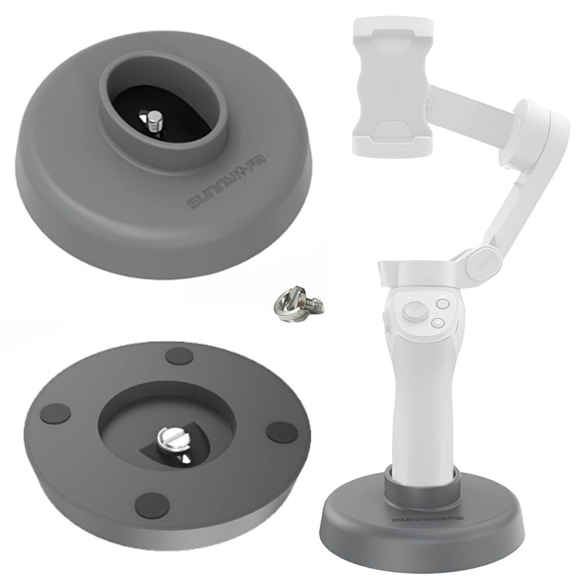 PODSTAWKA STATYW DO GIMBALA DJI OSMO MOBILE 3 Z ŚRUBĄ 1/4" SZARA - Inna ...
