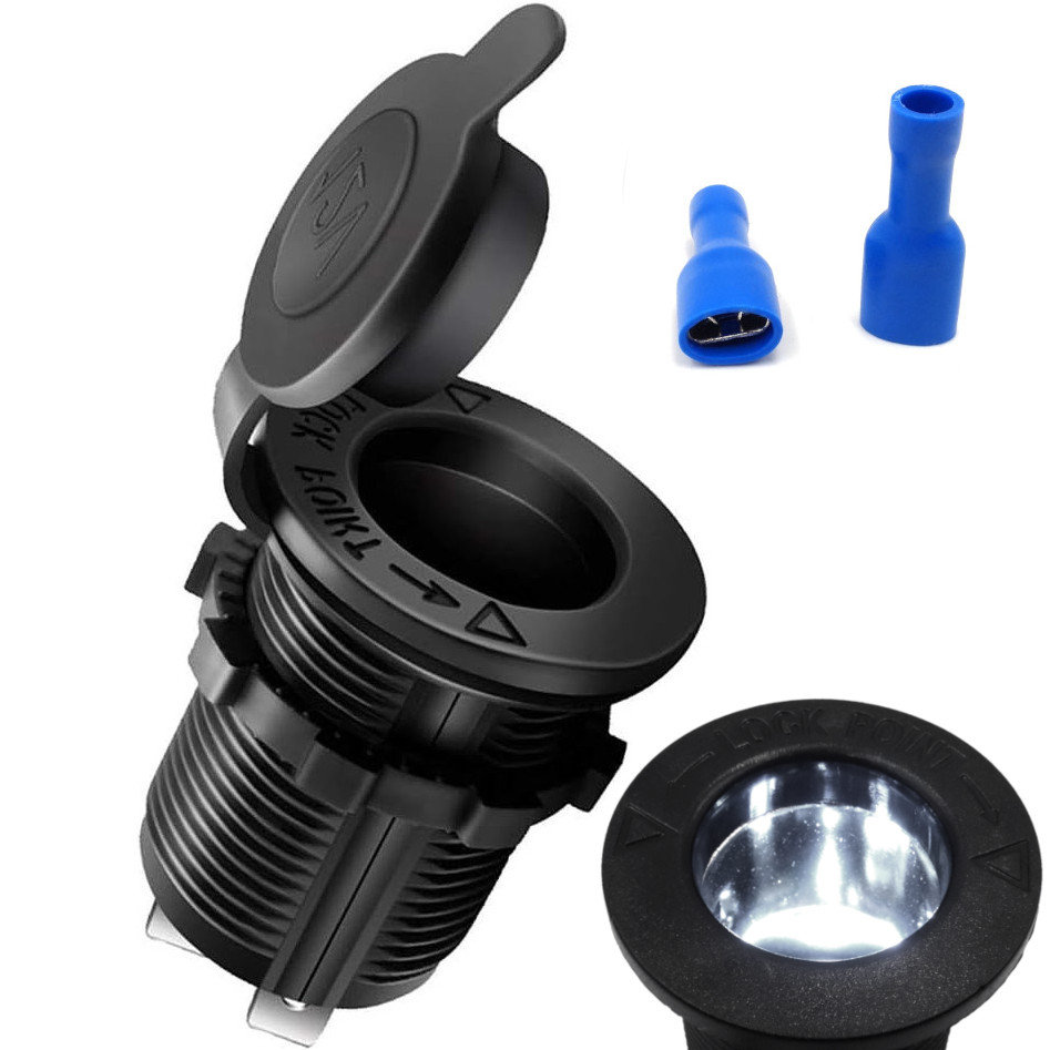 Podświetlane Gniazdo Zapalniczki Hermetyczne Biały LED 12V 10A - Nepower | Motoryzacja EMPIK