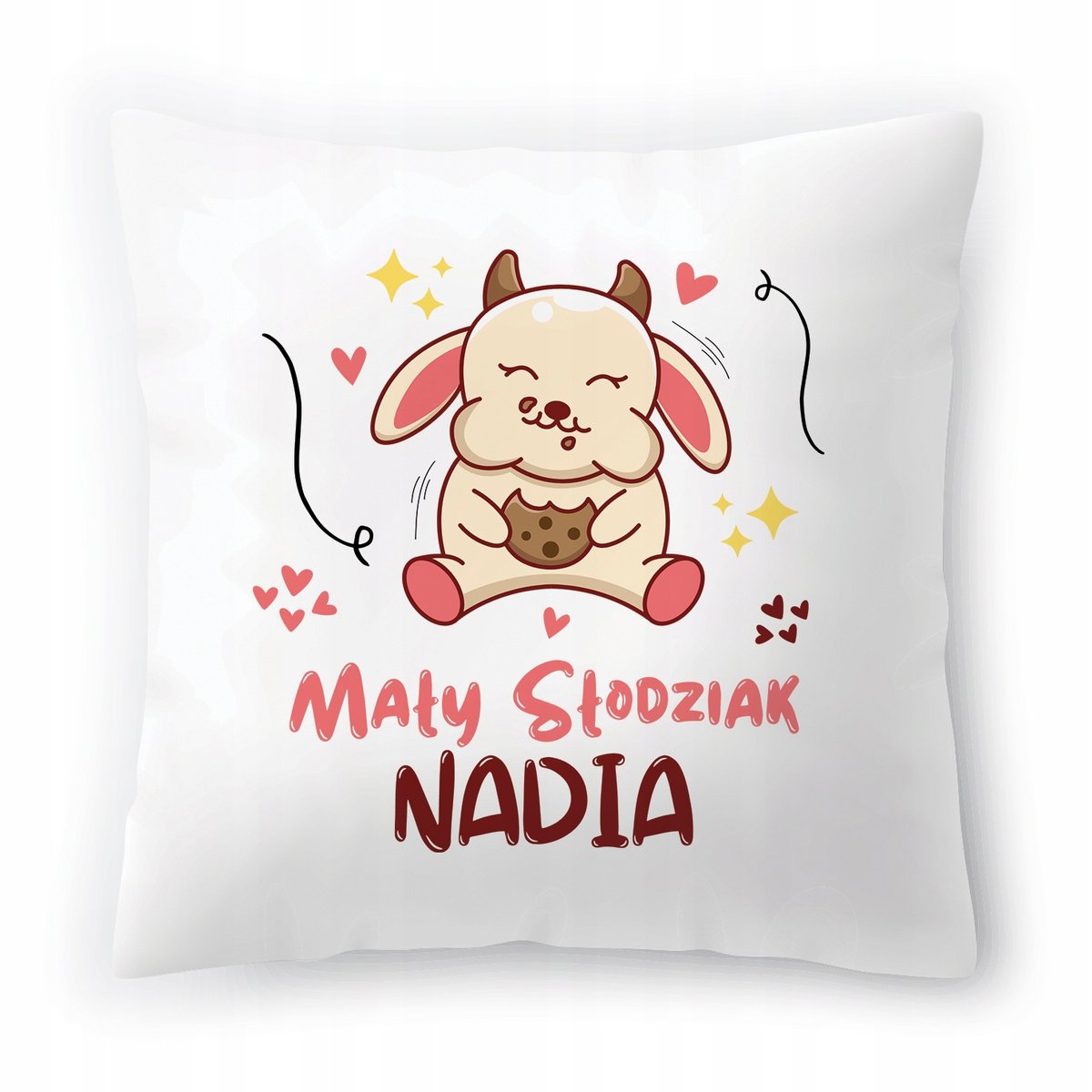 Poduszka Biała 40x40 cm Dla Nadii Córki Dziecka z Nadrukiem ze Zdjęciem ...