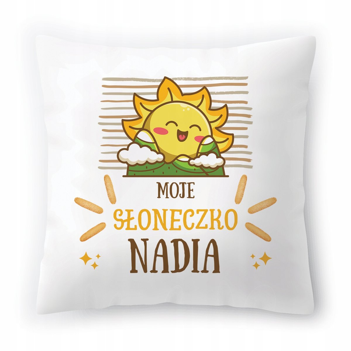 Poduszka Biała 40x40 cm Dla Nadii Córki Dziecka z Nadrukiem ze Zdjęciem ...