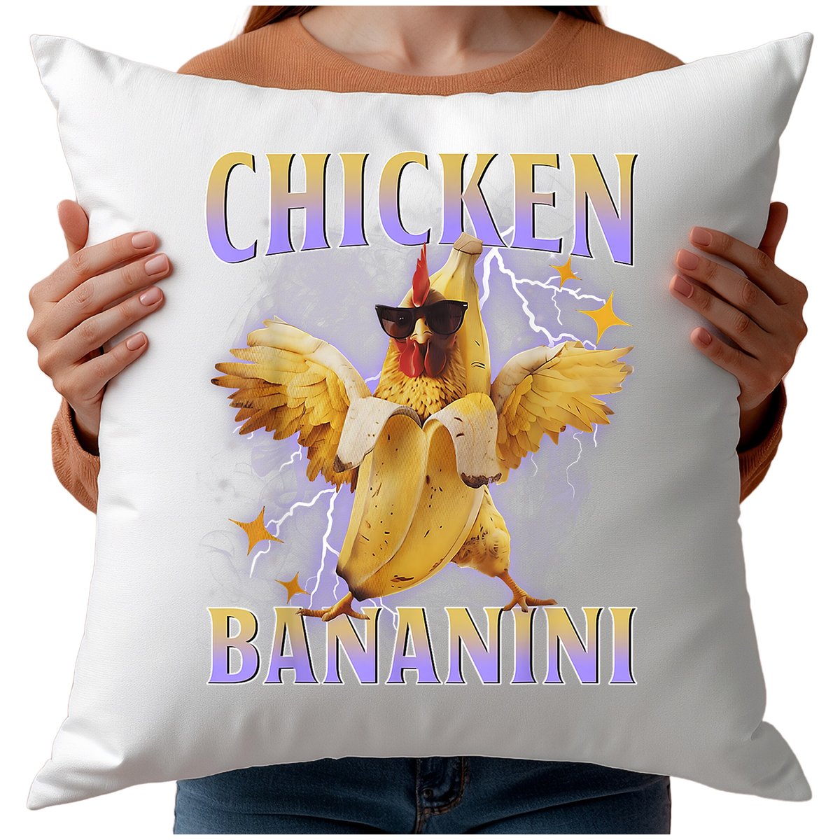 Poduszka Brainrot Chicken Bananini 40X40Cm Zestaw Z Nadrukiem - Inna ...