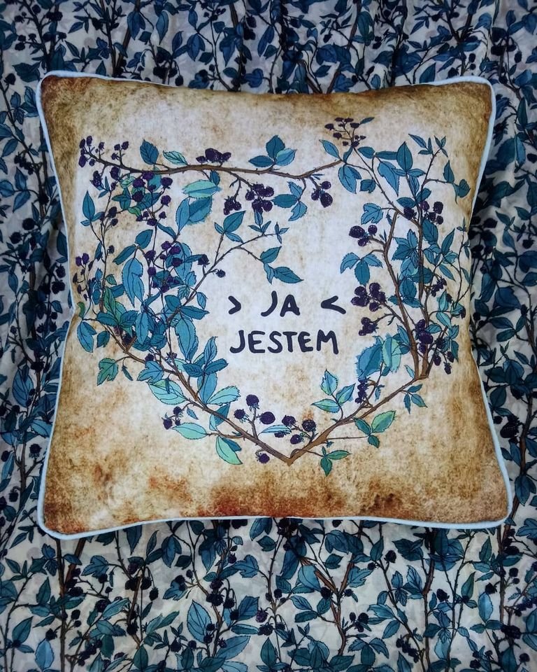 PODUSZKA dekoracyjna, print JA JESTEM (bawełna) - NAWROTANKA | Sklep ...