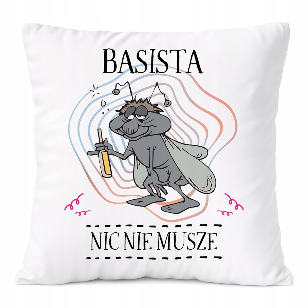 Poduszka Dla Basisty na Prezent z Nadrukiem ze Zdjęciem Biała PoliDraw ...