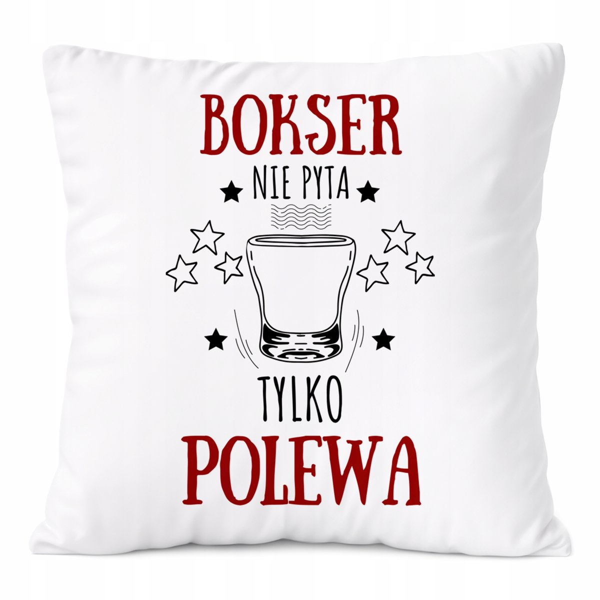 Poduszka Dla Boksera na Prezent z Nadrukiem ze Zdjęciem Biała PoliDraw ...