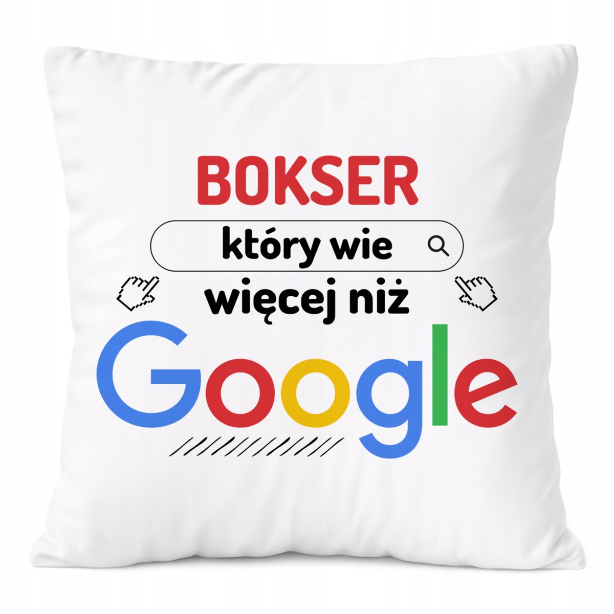 Poduszka Dla Boksera na Prezent z Nadrukiem ze Zdjęciem Biała PoliDraw ...