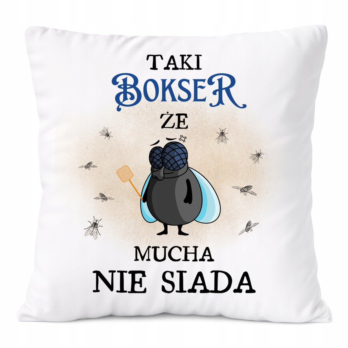 Poduszka Dla Boksera na Prezent z Nadrukiem ze Zdjęciem Biała PoliDraw ...