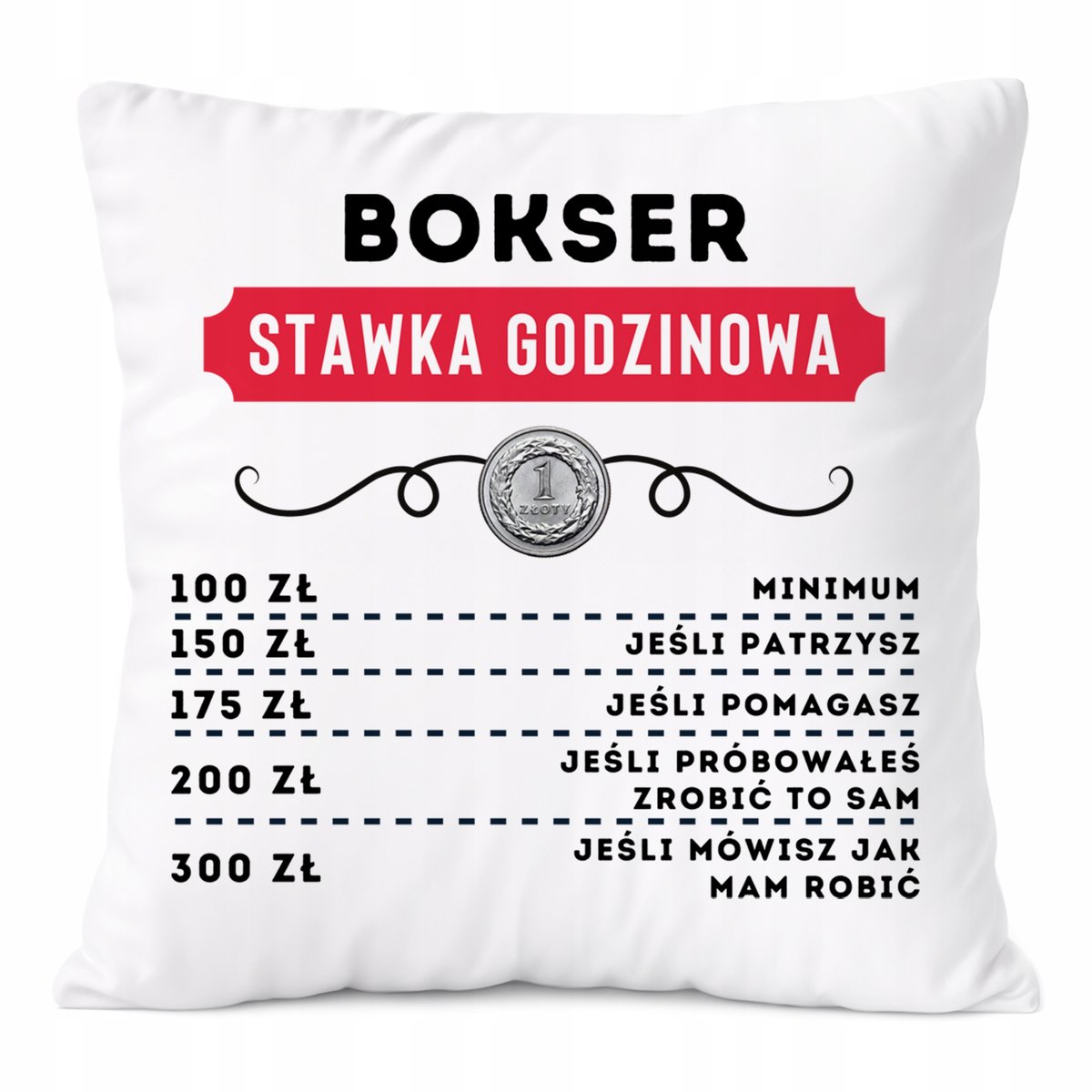 Poduszka Dla Boksera na Prezent z Nadrukiem ze Zdjęciem Biała PoliDraw ...