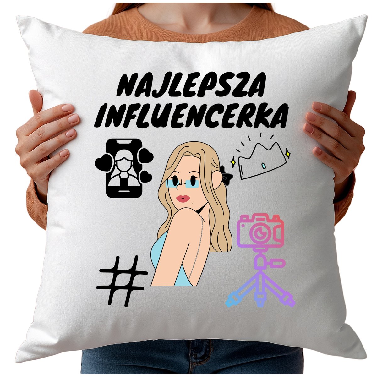 Poduszka Dla Influ 40x40cm Z Nadrukiem Najlepsza Influ Prezent - Inna ...