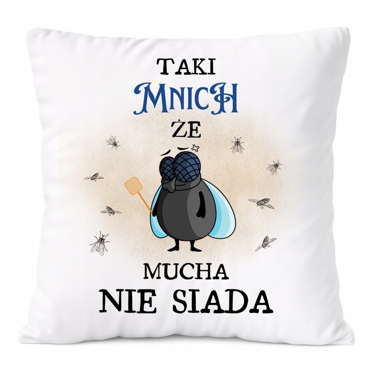 Poduszka Dla Mnicha na Prezent z Nadrukiem ze Zdjęciem Biała PoliDraw ...