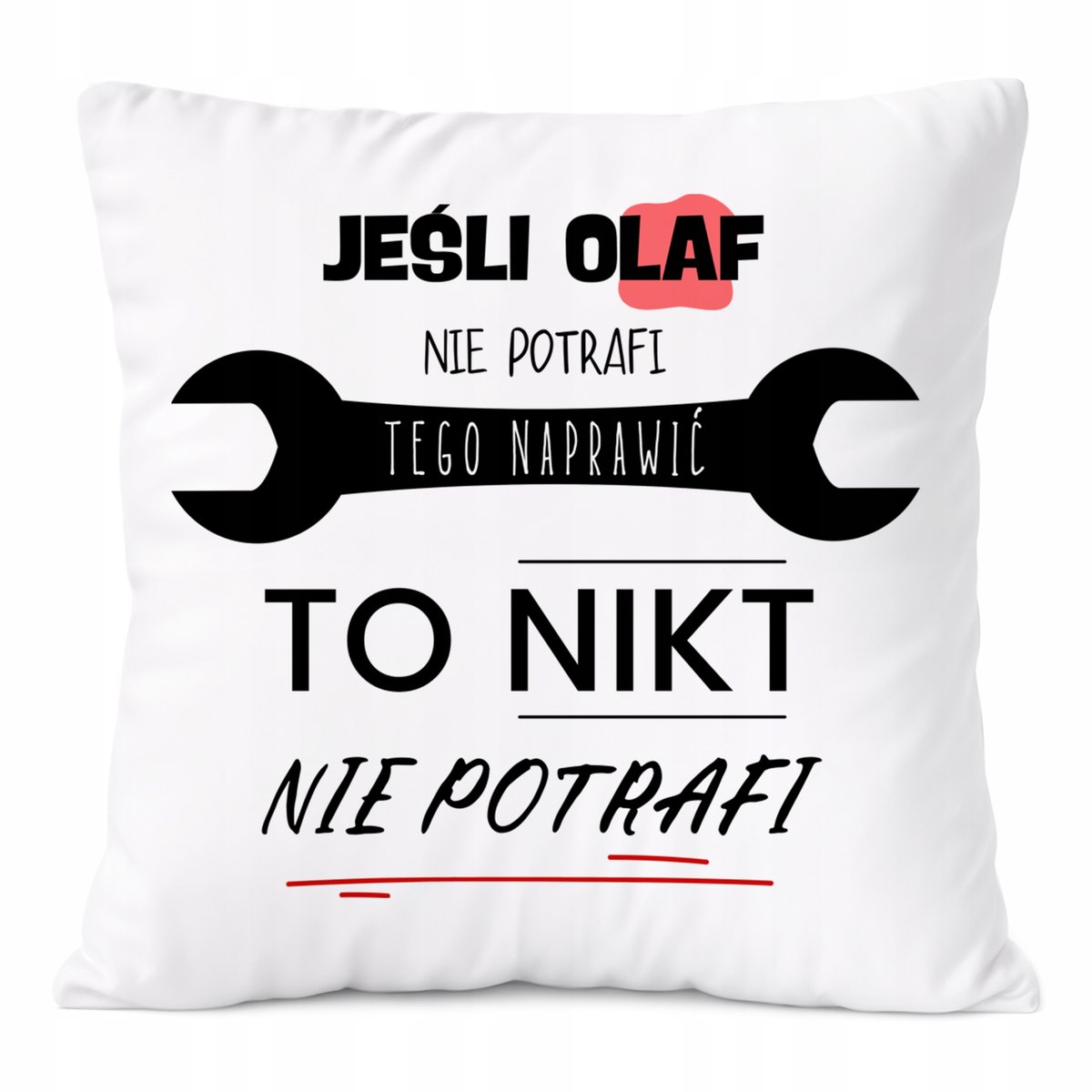 Poduszka Dla Olafa na Prezent z Nadrukiem ze Zdjęciem Biała PoliDraw ...