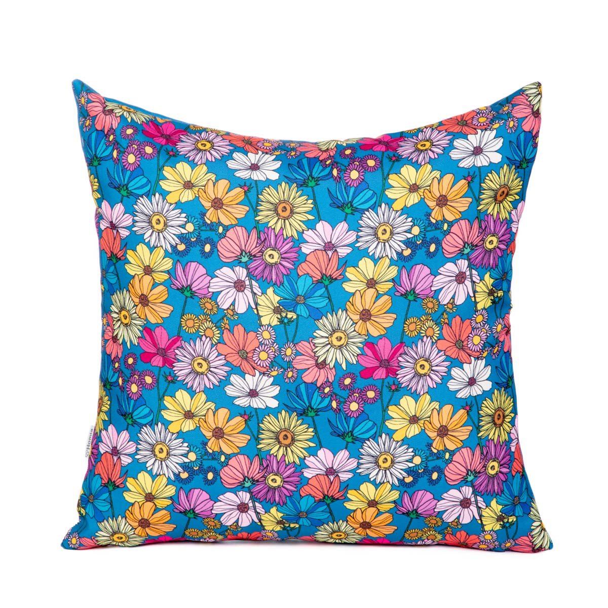 Poduszka FLORAL AURA wodoodporna w kwiaty turkusowa 45x45 cm HOMLA ...