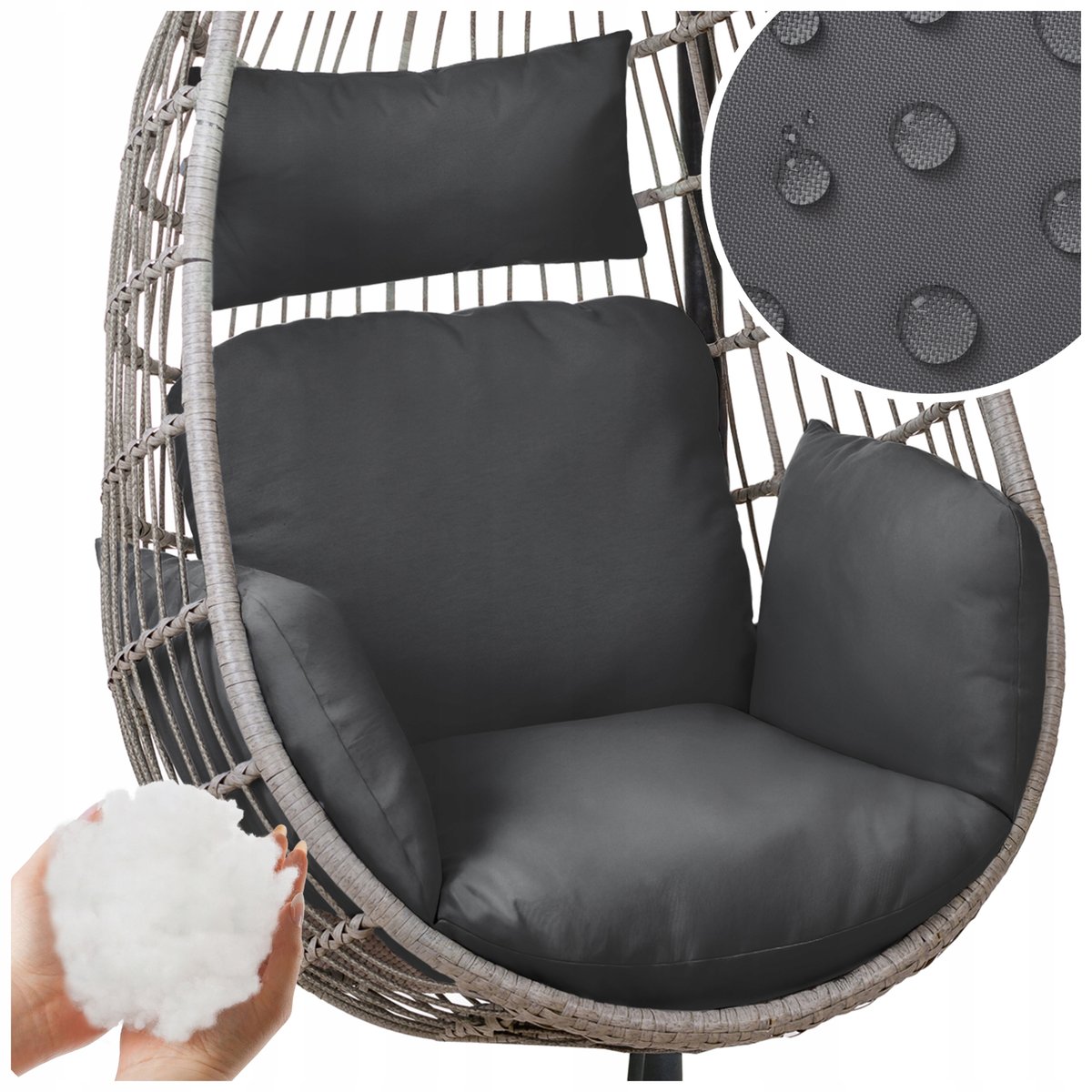 Poduszka Na Fotel Wiszący Ogrodowy Huśtawkę Kokon Wodoodporna Z Zagłówkiem - Domarex | Sklep ...