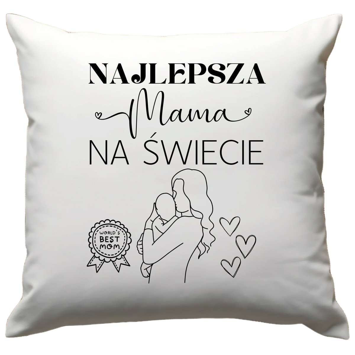 Poduszka Najlepsza Mama Z Nadrukiem 40x40cm I Twój Napis Dla Mamy ...