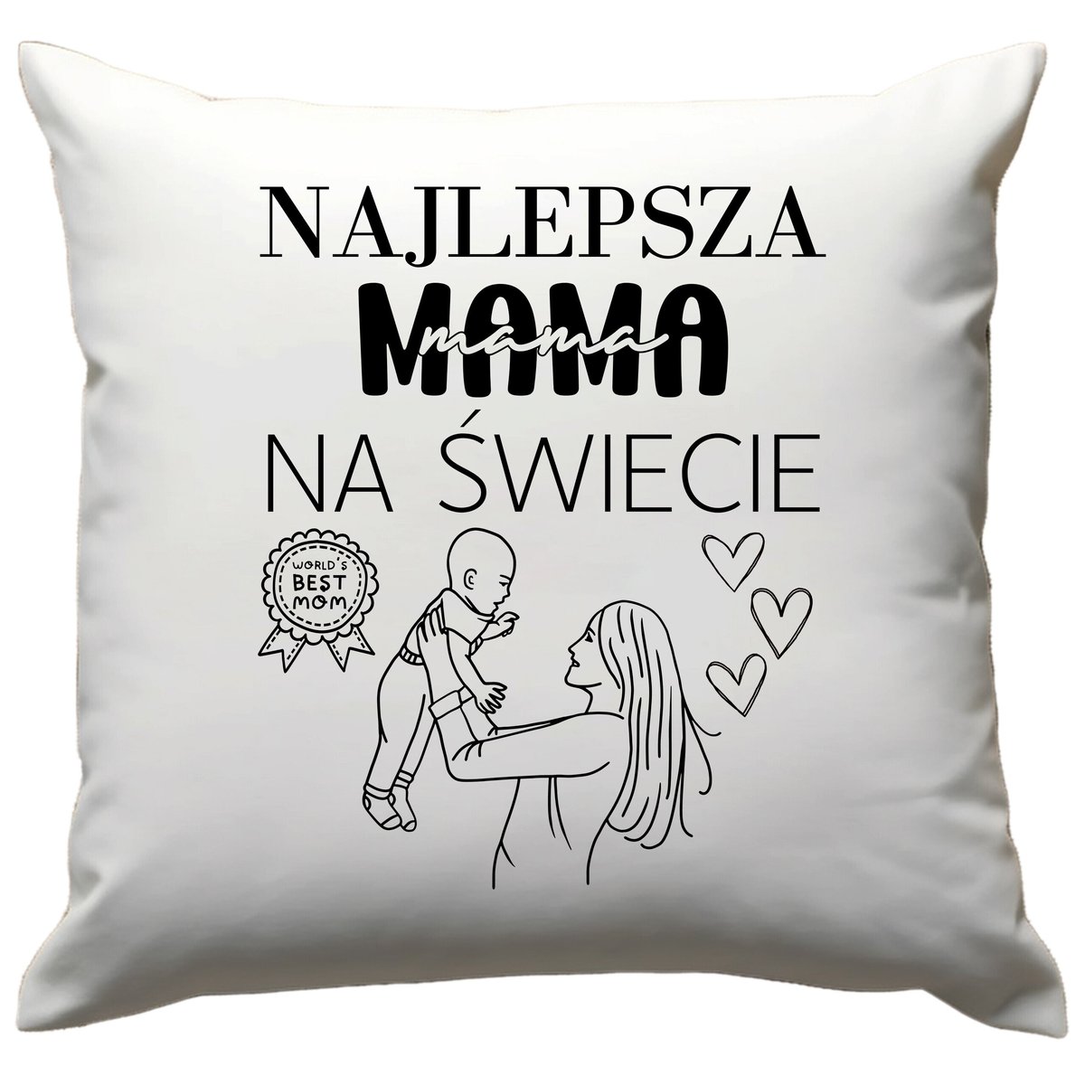 Poduszka Najlepsza Mama Z Nadrukiem 40x40cm I Twój Napis Dla Mamy ...