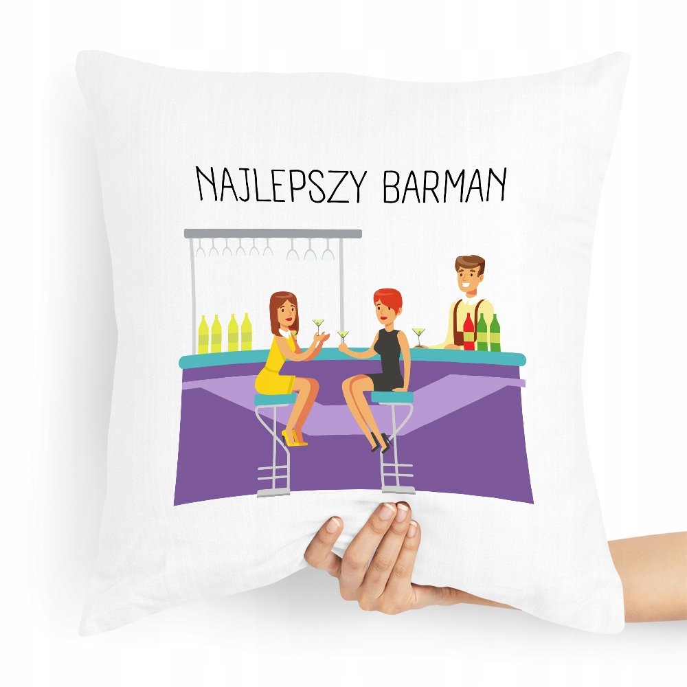 PODUSZKA PREZENT DLA BARMANA NAJLEPSZY BARMAN z Nadrukiem ze Zdjęciem ...