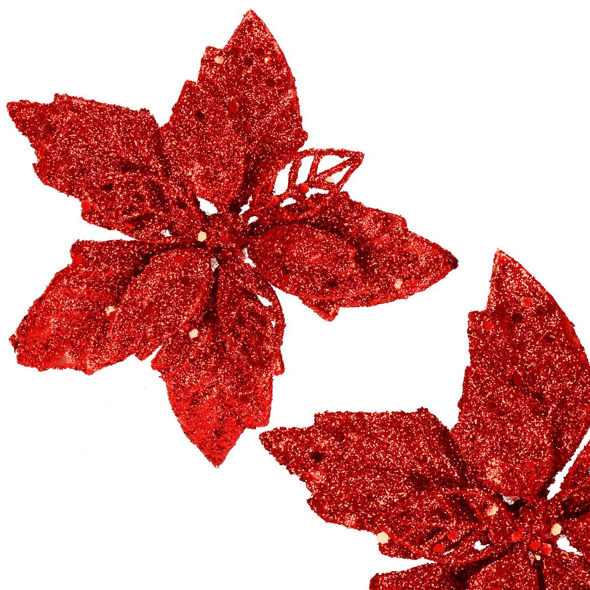 Poinsecja, Sztuczny Kwiat 13 Cm Gwiazda Betlejemska Czerwona Z Brokatem ...