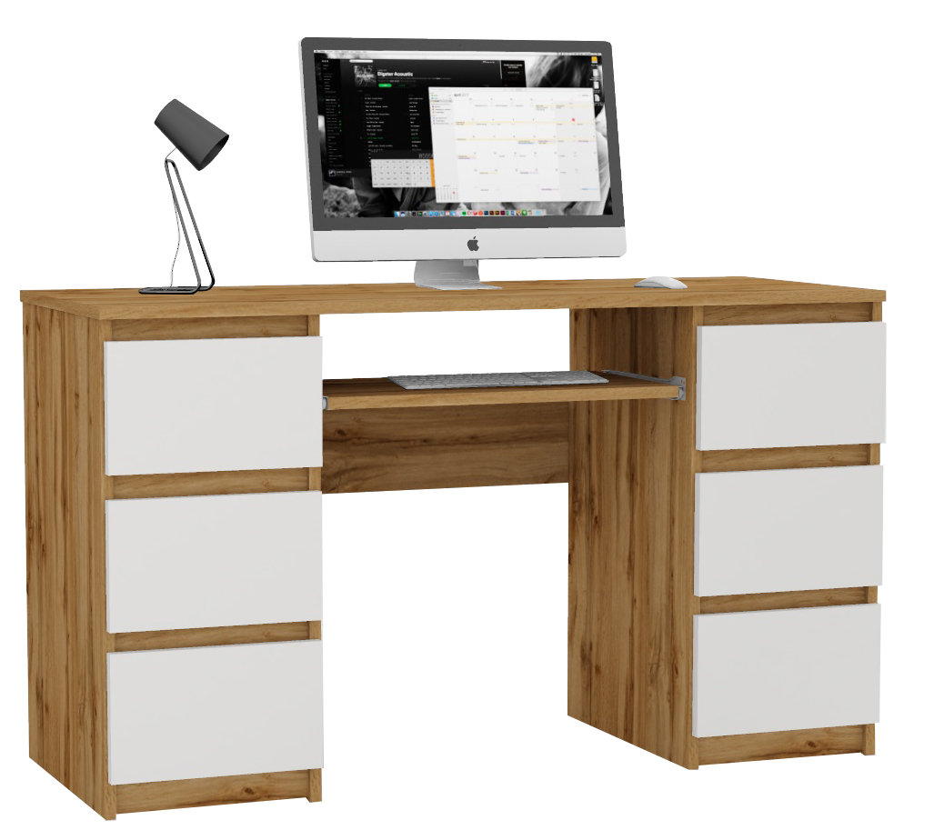 Pojemne Biurko Pari 6 Wotan Biały - EuroMeble | Sklep EMPIK.COM