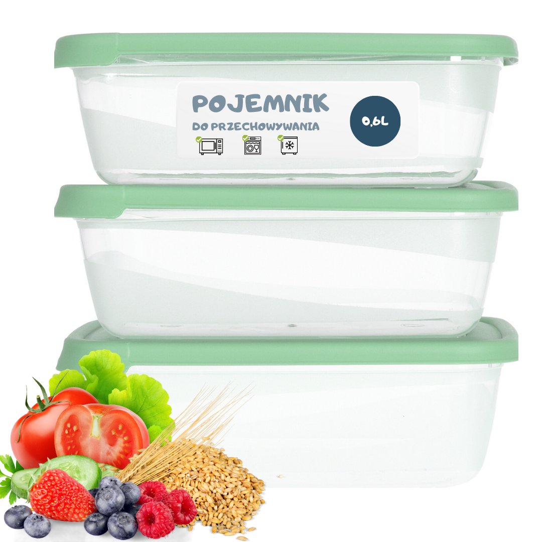 Pojemnik Na Żywność Zestaw 3 Szt 600Ml Pojemniki - Inna marka | Sklep EMPIK.COM