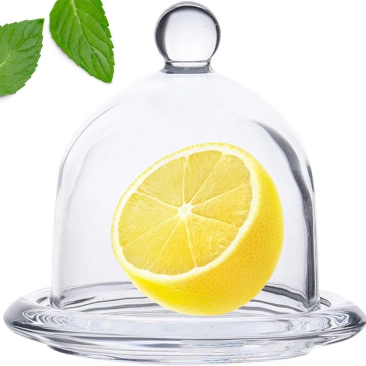 POJEMNIK SZKLANY NA CYTRYNĘ Z POKRYWKĄ Z KLOSZEM DO CYTRYNY ORGANIZER ...