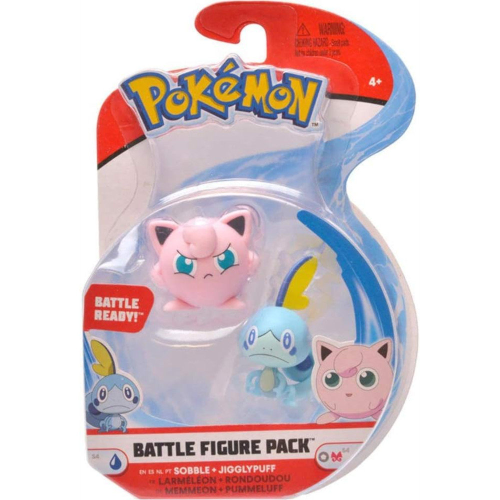POKEMON BATTLE FIGURE PACK 2-PAK ORYGINALNE FIGURKI SOBBLE + JIGGLYPUFF ...