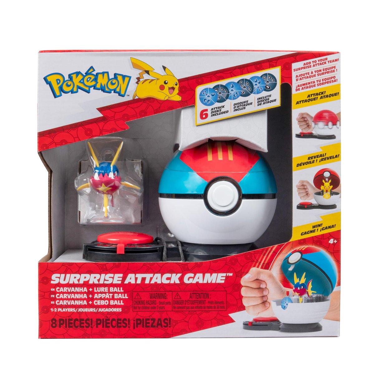 Pokemon Surprise Attack Game Single-Pack Carvanha with Stand with Lure ...
