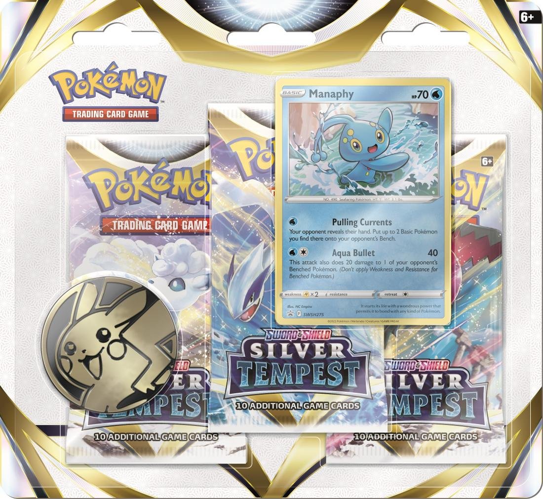Pokemon TCG: 12.0 Sword and Shield Silver Tempest Three Booster Blister - The Pokemon Company ...