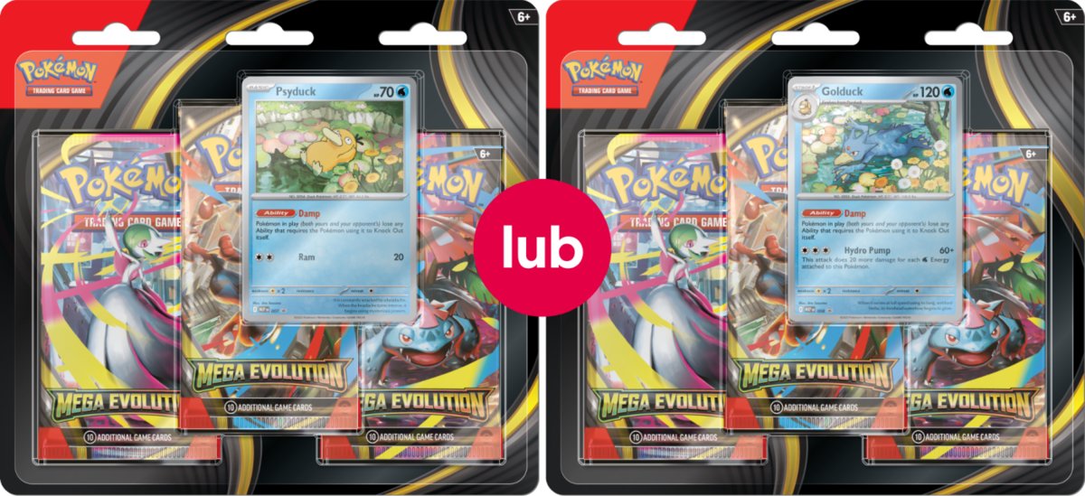 Pokémon TCG: Mega Evolution - 3-Pack Blister - Psyduck/Golduck ...