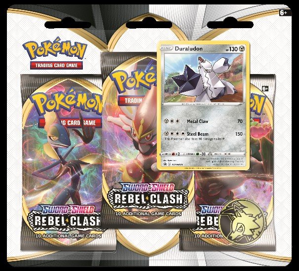 Pokemon TCG: Sword and Shield Blister Rebel Clash (Three Booster ...