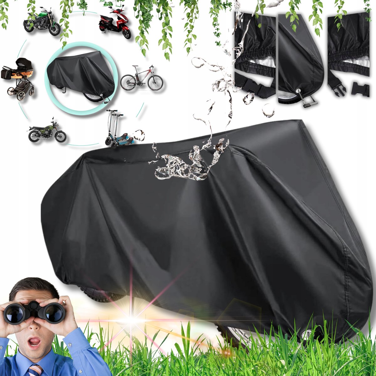 POKROWIEC PLANDEKA NA MOTOCYKL ROWER MOTOR SKUTER WODOODPORNY ...