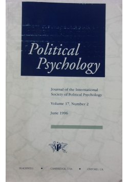 Political Psychology, Vol. 17, Nr 2 - Opracowanie zbiorowe | Książka w ...