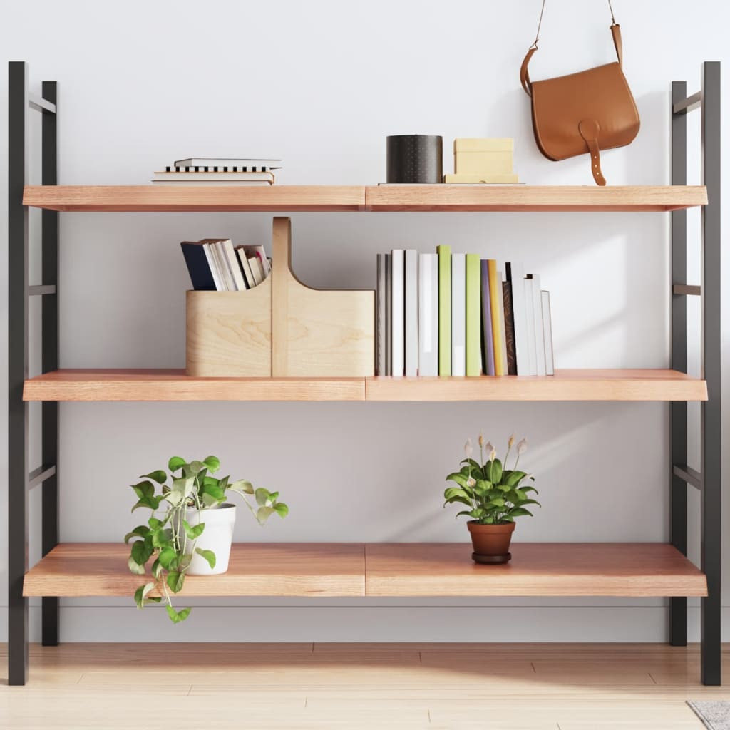 Półka, Brązowa, 140X60X(2-4) cm, Lakierowane Lite Drewno Dębowe - VMP ...