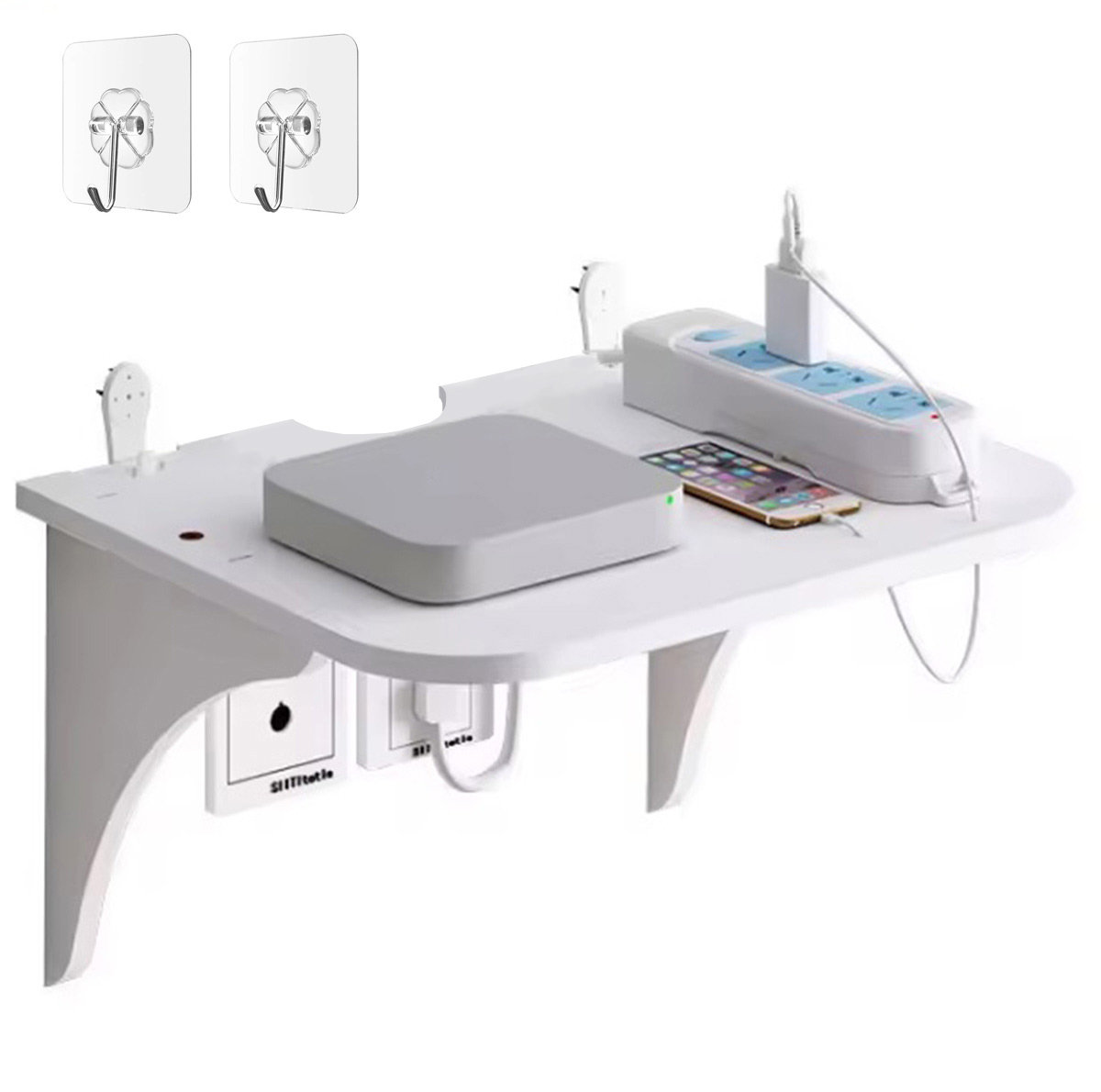 Półka na router WiFi kompaktowa idealna organizacja przestrzeni biała ...