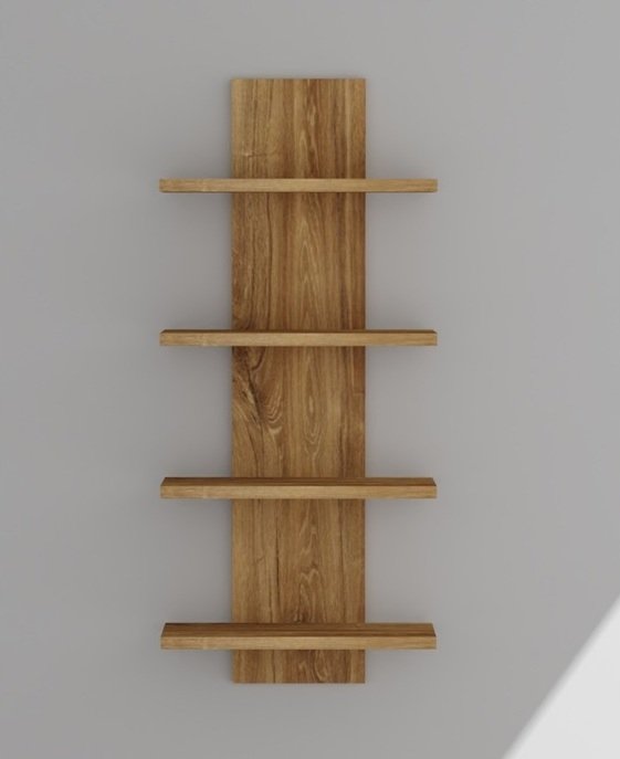 Półka wisząca ścienna samowisząca panel 4 półki 90 cm dąb artisan ...
