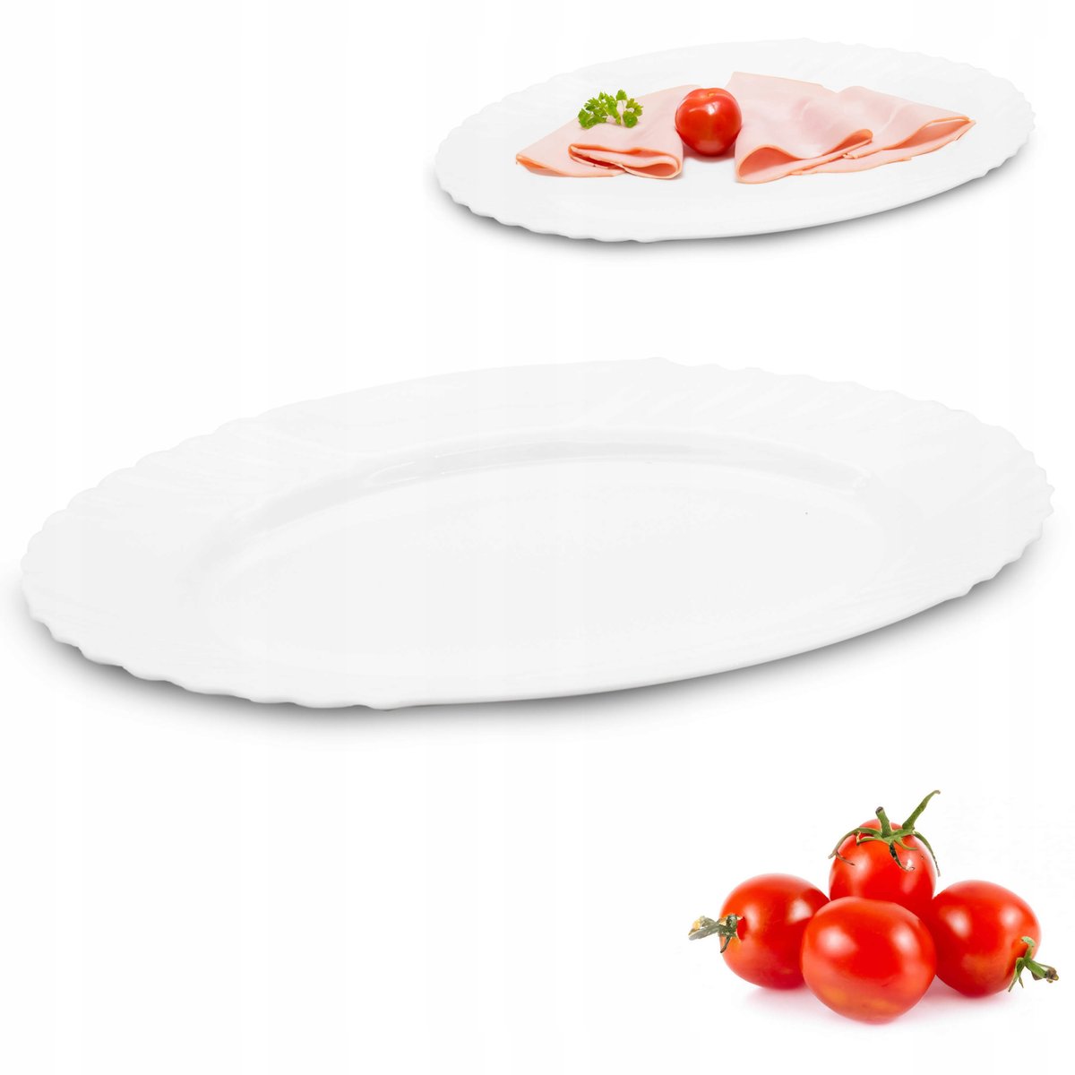 PÓŁMISEK 35CM na przekąski TALERZ do serwowania wędlin owalny PODSTAWKA ...