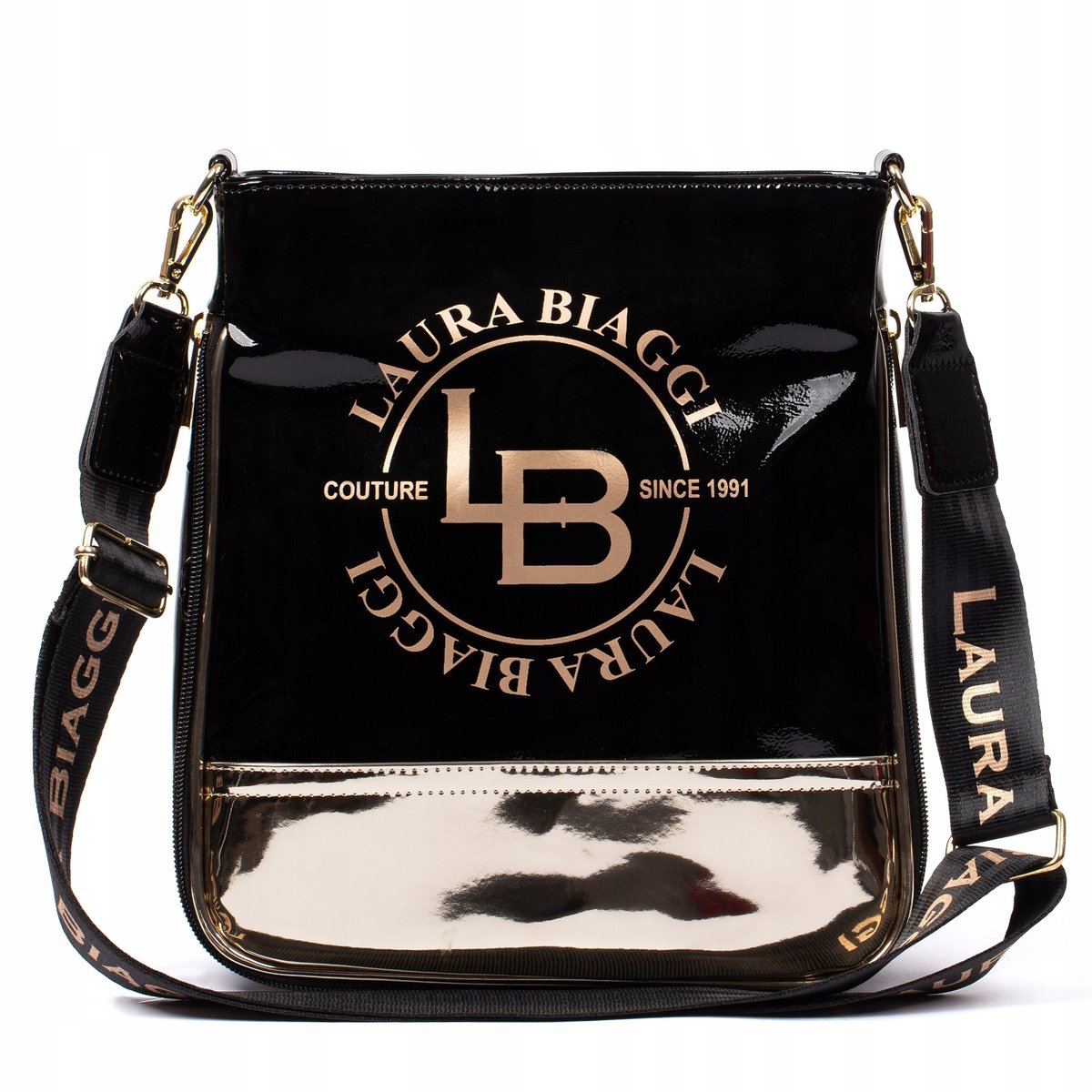 Polska Listonoszka Laura Biaggi Torebka Czarna A4 - Laura Biaggi | Moda Sklep EMPIK.COM