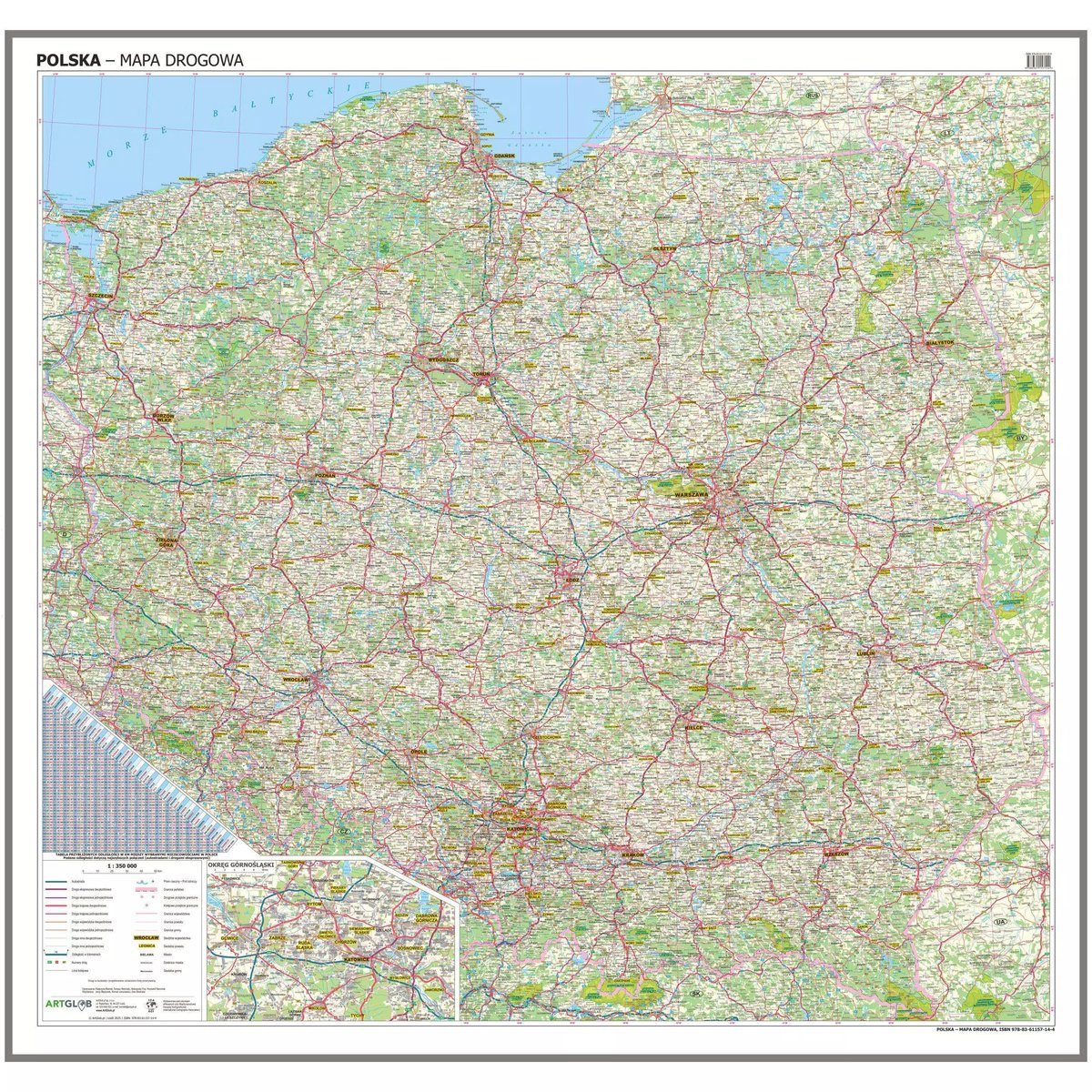 Polska mapa ścienna drogowa WYDANIE 2025 do wpinania - pinboard ArtGlob ...
