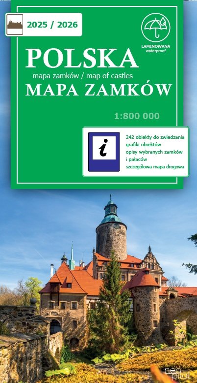 Polska. Mapa zamków 1:800 000 - Opracowanie zbiorowe | Książka w Empik