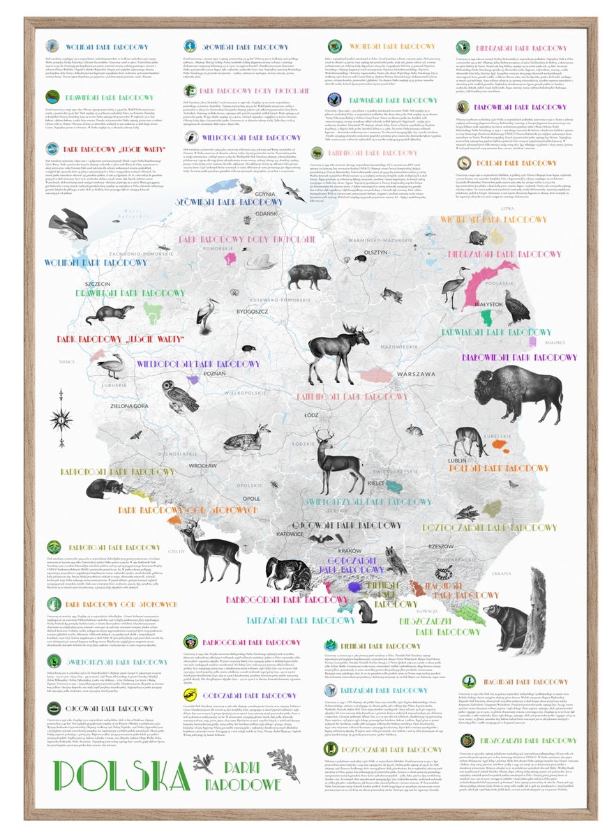 Polska Parki Narodowe plakat dla dzieci i nie tylko format 50 x70 cm ...