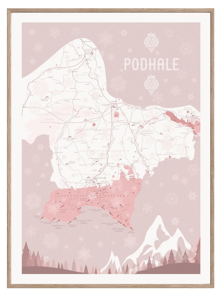Polska Podhale Tatry 50 x 70 cm plakat górski mapa / mapsbyp - Mapsbyp ...